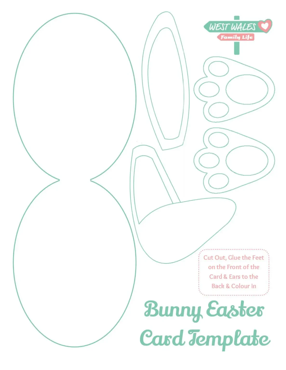 Printable Easter Bunny Card Template - West Wales Family Life