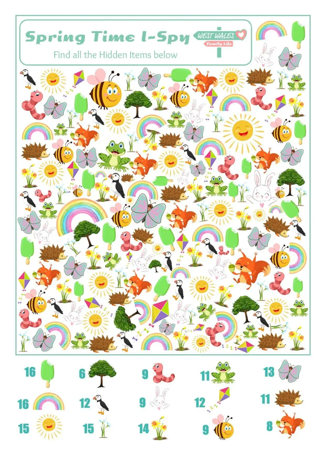 Kids Spring Time I Spy Printable - West Wales Family Life